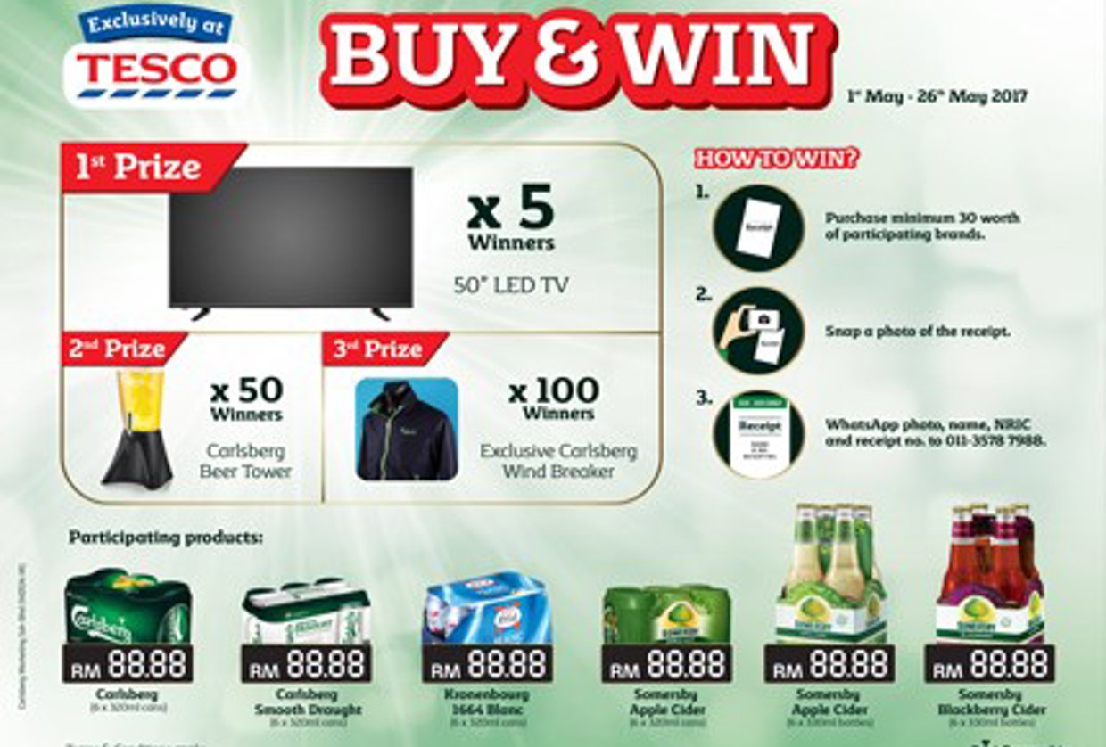 Newsroom » Tesco's 15th Anniversary Buy & Win Contest « Carlsberg Malaysia
